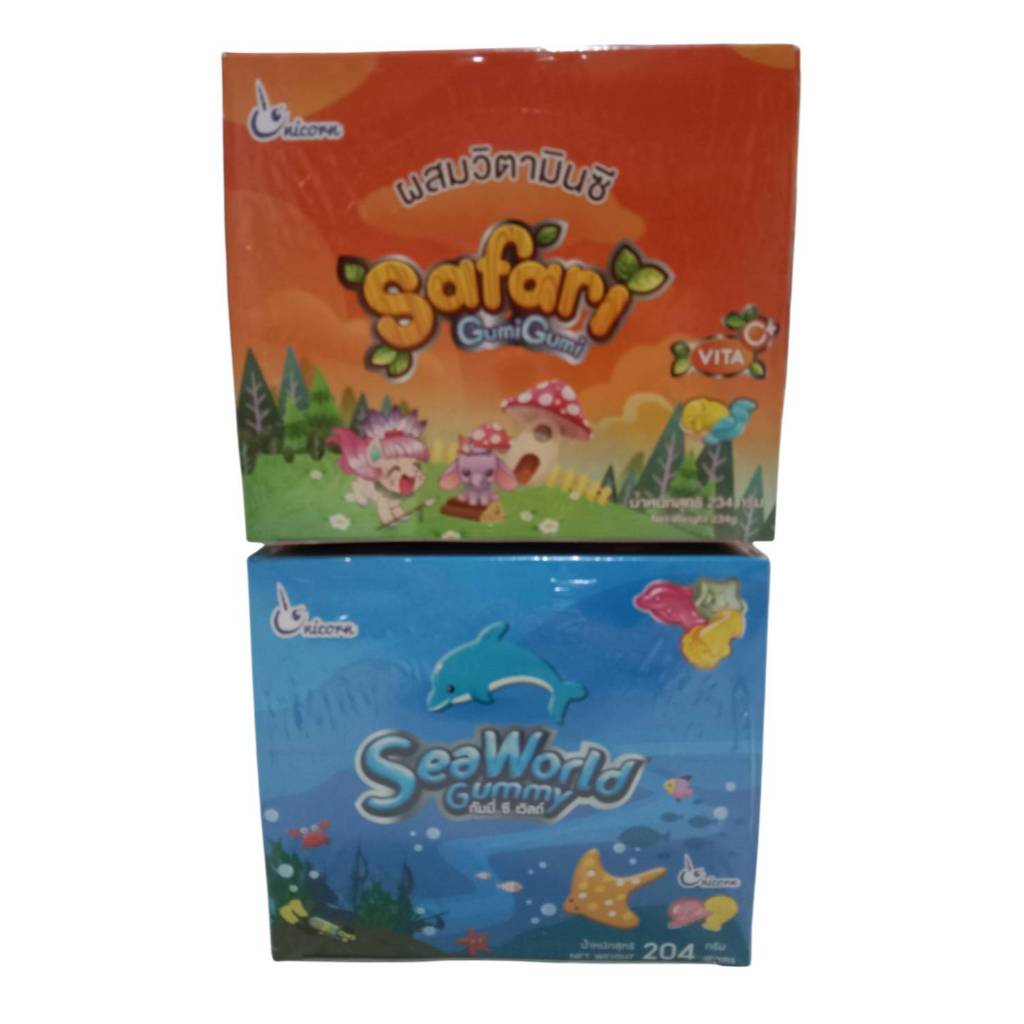 SeaWorld Gummy กัมมี่ ซี เวิลด์ วุ้นเจลตินสำเร็จรูป รสผลไม้ รูปสัตว์นำ้ ...