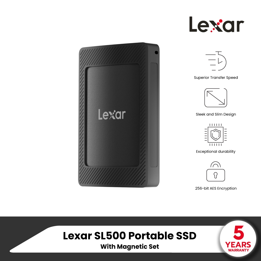 [มี Magnetic set] Lexar PortableSSD SL500 4TB USB 3.2 Gen 2x2 Type-C ...