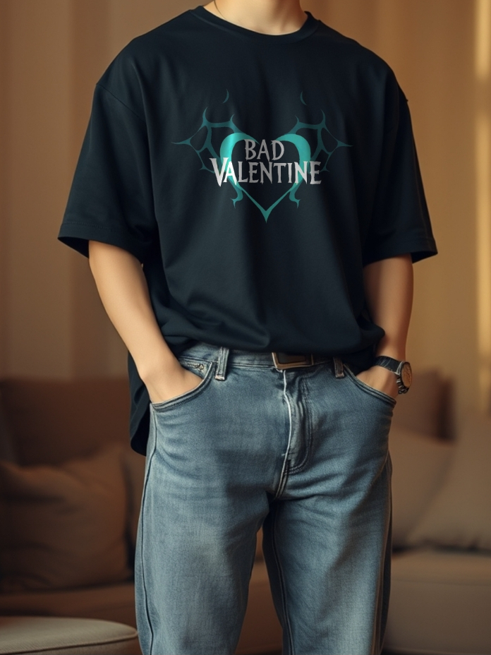 เสื้อยืดValentine แบรนด์ Vibeon ทรงโอเวอร์ไซต์คอกลมผ้าคอตตอนพรีเมี่ยม ...