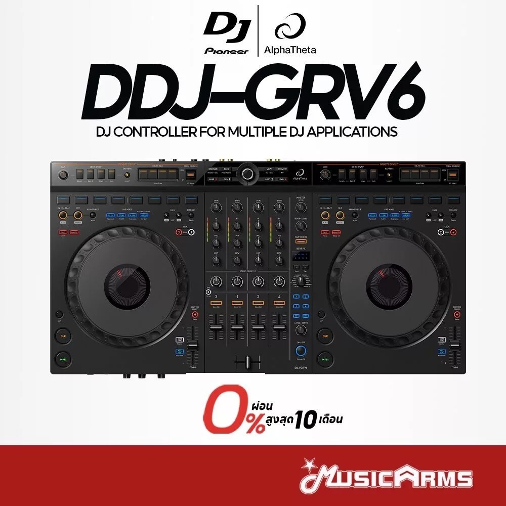 [ใส่โค้ดลด1000บ.] Pioneer DDJ-GRV6 เครื่องเล่นดีเจ DJ controller ดีเจ ...
