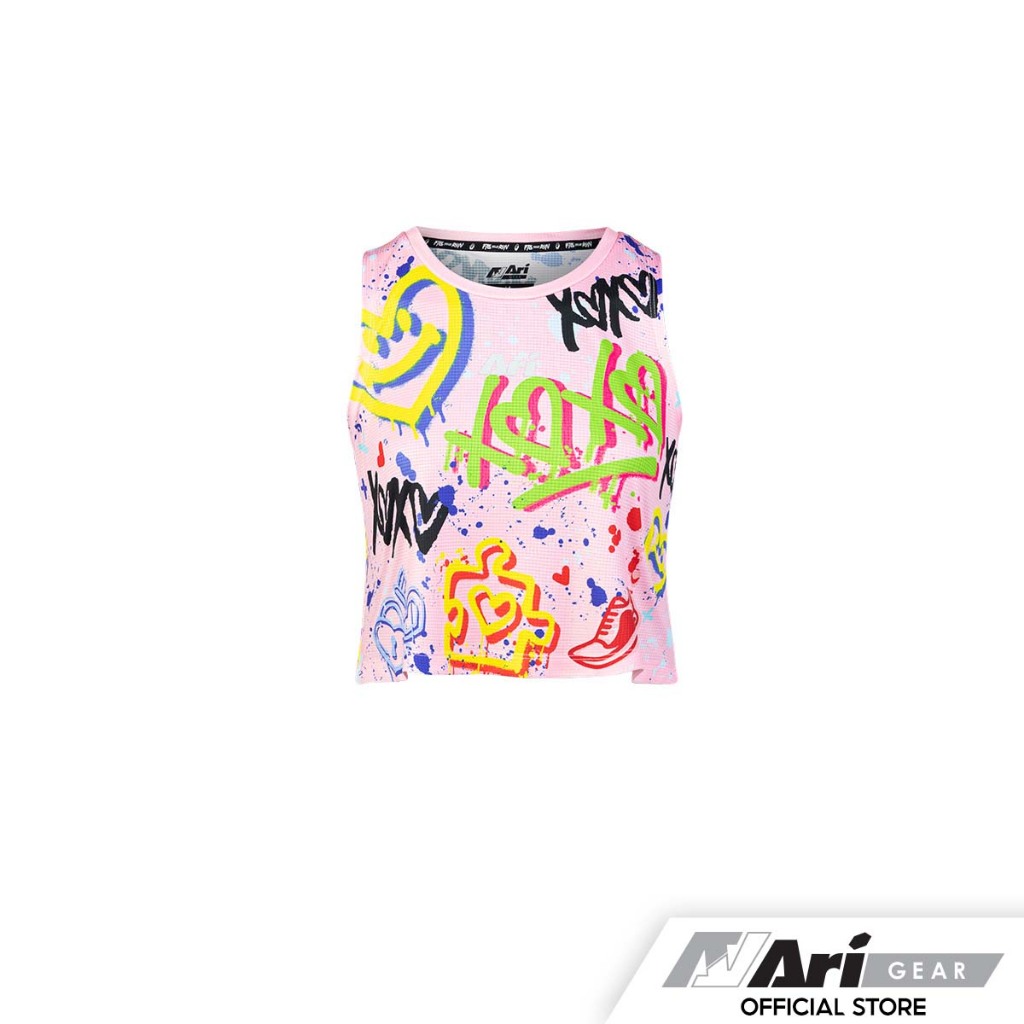 ARI WOMEN FALL INLOVE GRAPHIC RUNNING TANK - PINK/YELLOW/GREEN เสื้อ ...