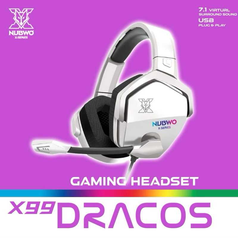 Nubwo X99 ซอฟแวร์ 7.1 สีดำ/สีขาว หูฟังมีสาย USB แยกเสียง ซ้าย/ขวา ประกัน2ปี ส่งฟรี | Shopee Thailand