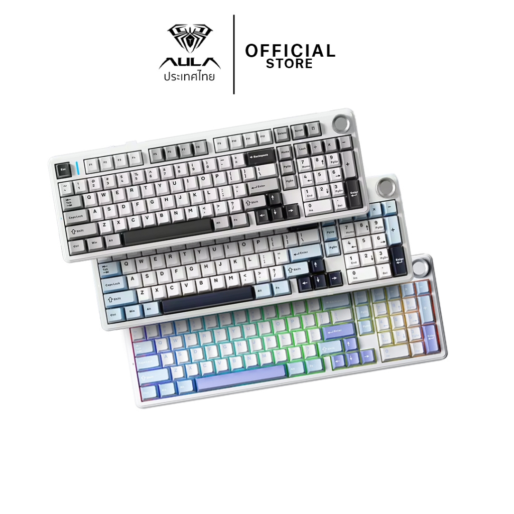 คีย์บอร์ดไร้สาย - AULA F99Pro - Gasket Mechanical Keyboard คีย์ไทย แบต 8,000mAh รับประกัน 2 ปี ...