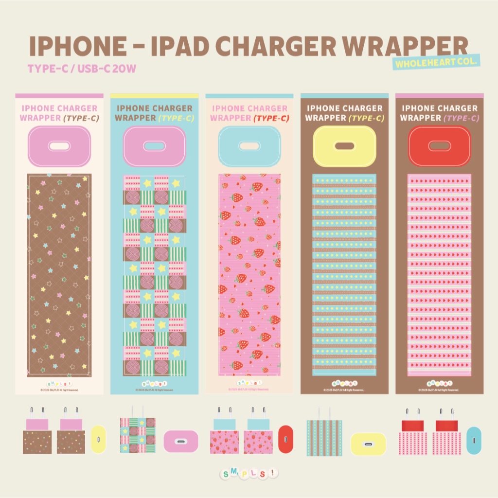Charger wrapper USB-C20W/TYPE-C/USB-5W (Wholeheart) สติกเกอร์ติดหัว ...
