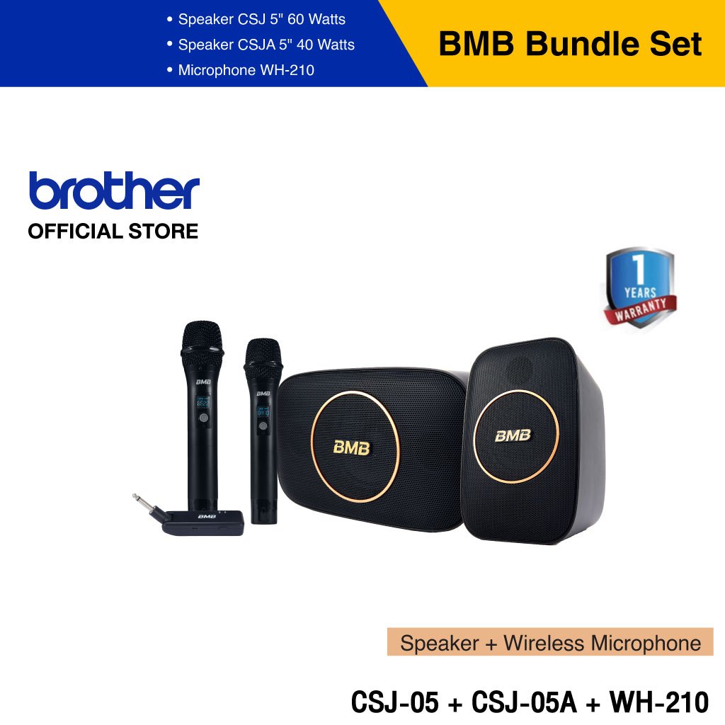 BMB Bundle Set] BMB CSJ-05 + CSJ-05A + WH-210 ชุดเซ็ตลำโพงพร้อมไมโครโฟน ...