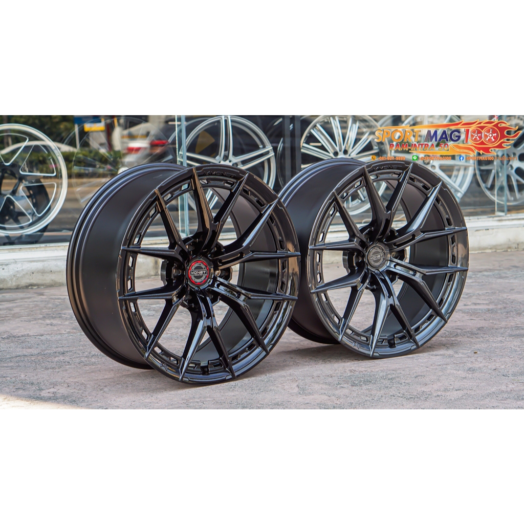 ล้อแม็กใหม่ Monet 7128 6รู139 ET15 สีดำเงา,กันเมทาลิก 9-20นิ้ว (12.2kg.) (ราคา4วง) | Shopee Thailand