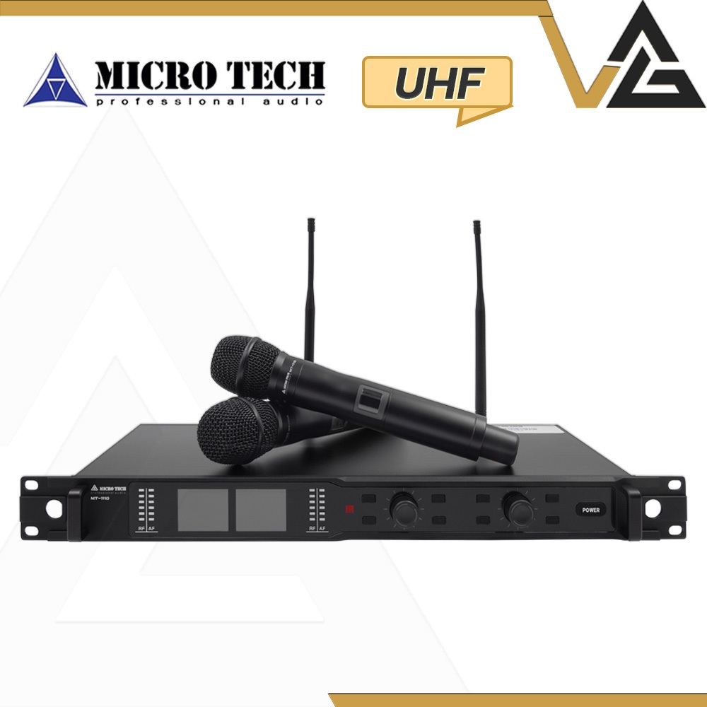 MICROTECH MT-111D ไมค์ลอยมือถือคู่ ไร้สาย UHF ความถี่ใหม่ ไมโครโฟน ด้ามโลหะ Dual Wireless ...