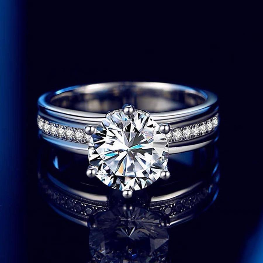 เเหวนเพชรโมอิส เเหวนเเต่งงาน เเหวนคู่รัก ปรับขนาดได้ G-020 | Shopee ...