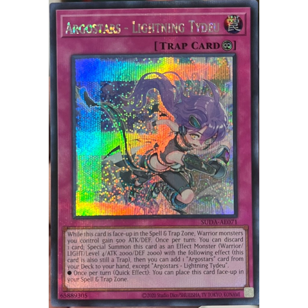 Yugioh Asia-Eng [SUDA-AE071] Argostars - Lightning Tydeu (Secret Rare) การ์ดยูกิแท้ถูกลิขสิทธิ์ ...