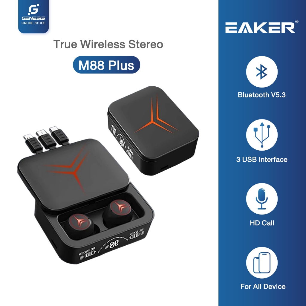 TWS M80 / M88plus หูฟังบลูทูธไร้สาย เสียงสเตอริโอ กล่องชาร์จไฟแบบ ...