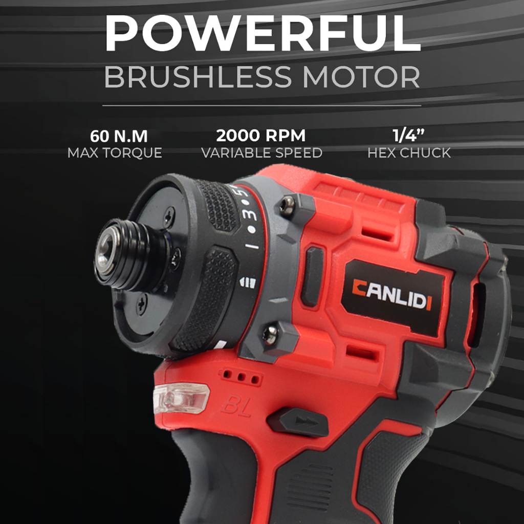 CANLIDI รุ่น CID-60-S แรงบิด 60 N.m ไขควงคลัชไร้สาย เจาะ ขันสกรู 16.8V ...