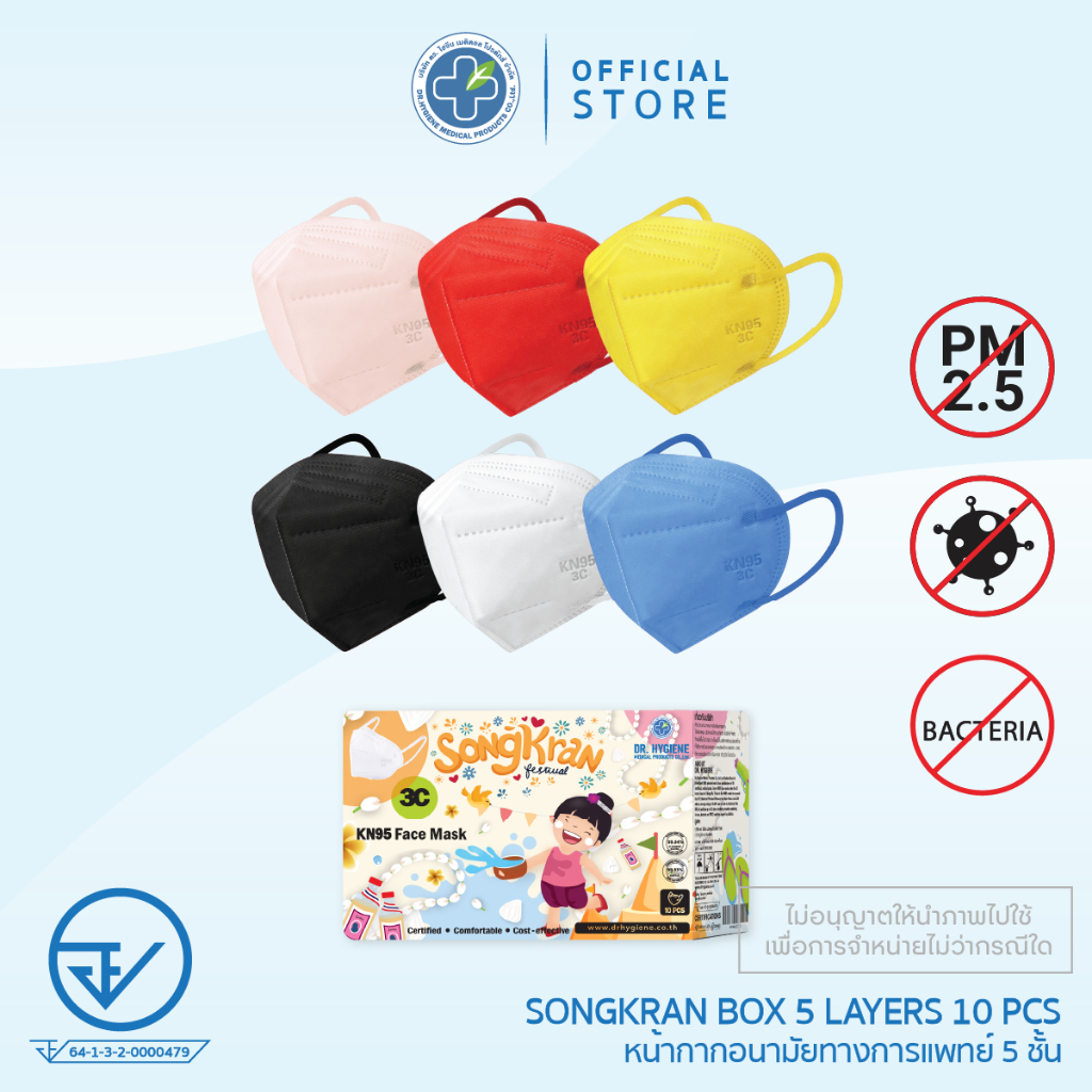 [Flagship Store]Dr.Hygiene - 25 ชิ้น - หน้ากากอนามัย KN95 แมส5ชั้น ทาง ...