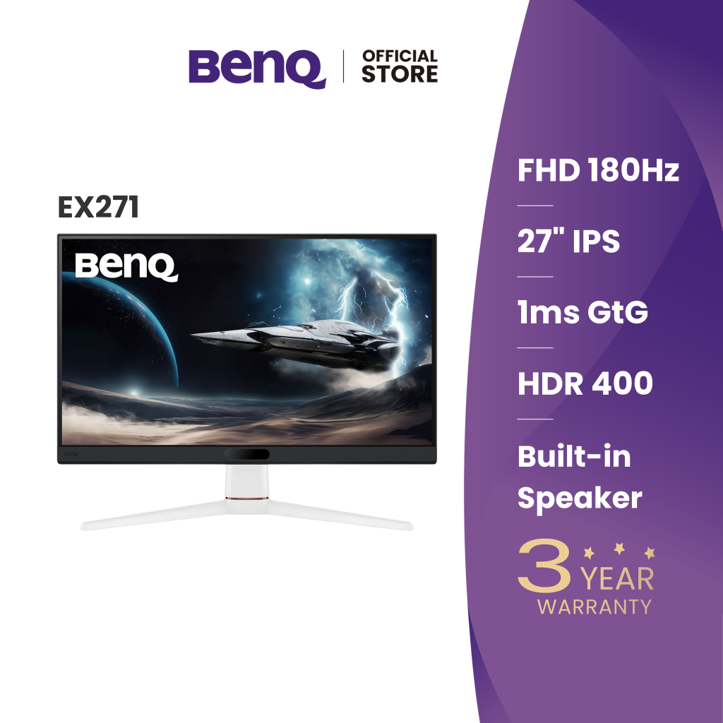 BenQ MOBIUZ EX271 27" FHD 180Hz IPS HDRi 95% P3 Gaming Monitor with ...