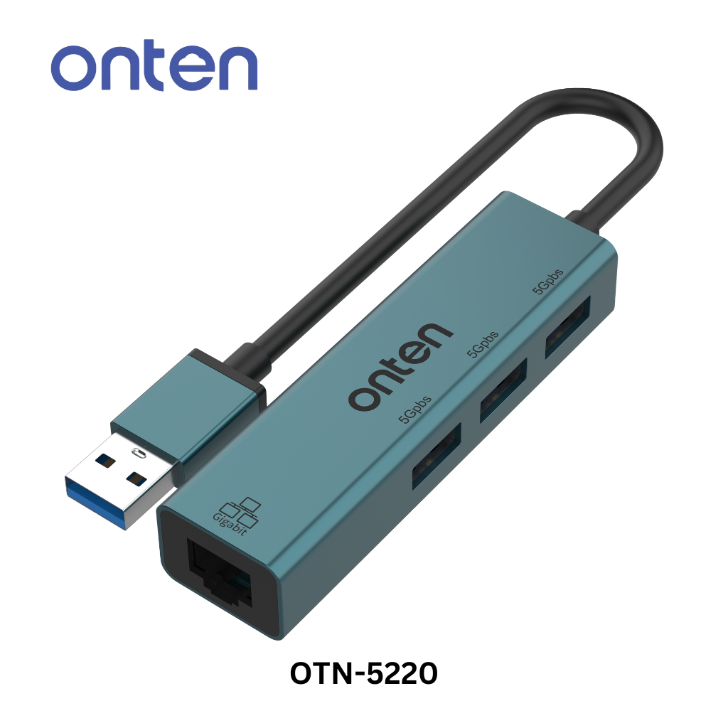 Onten OTN-5220 USB3.0 to 3-Ports USB 3.0 Hub with Gigabit Ethernet | Shopee Thailand