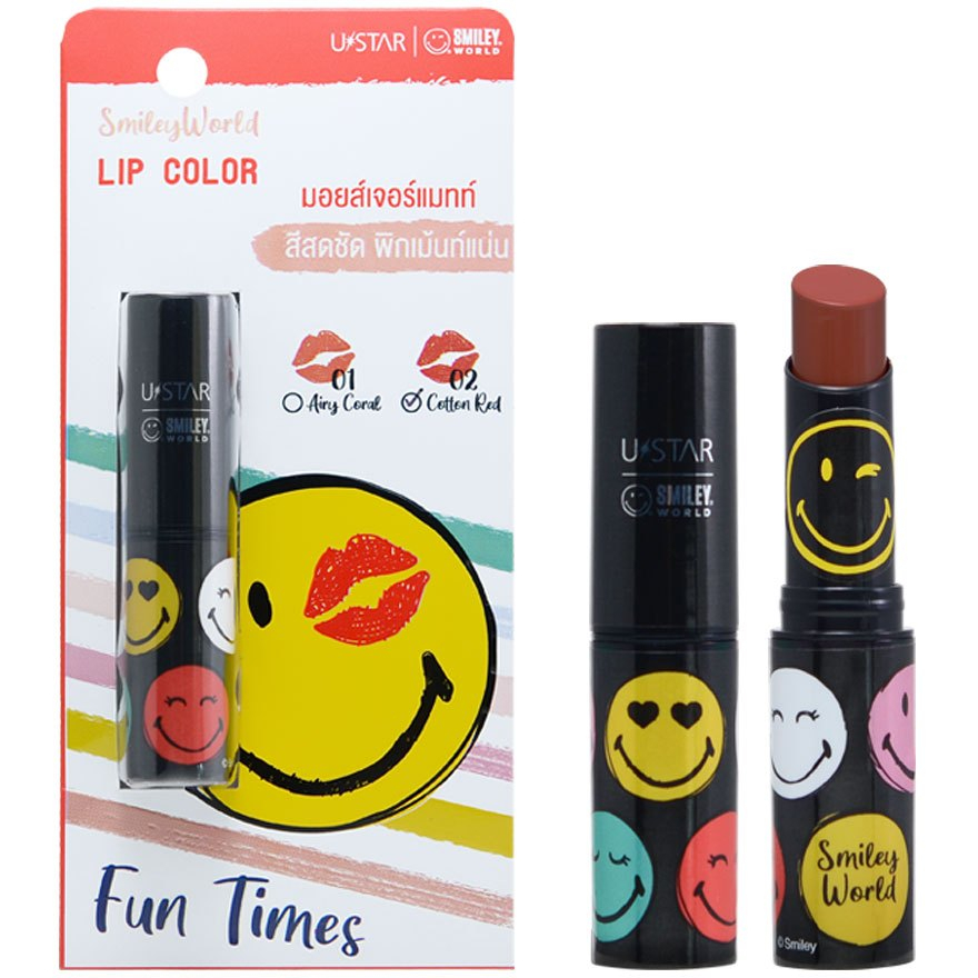 USTAR SMILEYWORLD LIP COLOR ยูสตาร์ สไมลี่ย์เวิลด์ ลิป คัลเลอร์ (เบอร์ ...