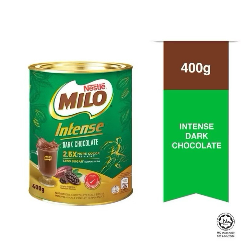 Nestle Milo Dark Chocolate Intense less sugar ผงไมโลดาร์กช็อกโกแลต สูตร ...