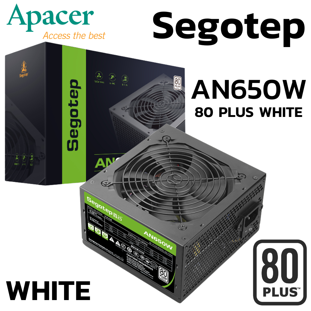 POWER SUPPLY Apacer SEGOTEP AN650W 650W 80 PLUS NON MODULAR (BLACK) | Shopee Thailand