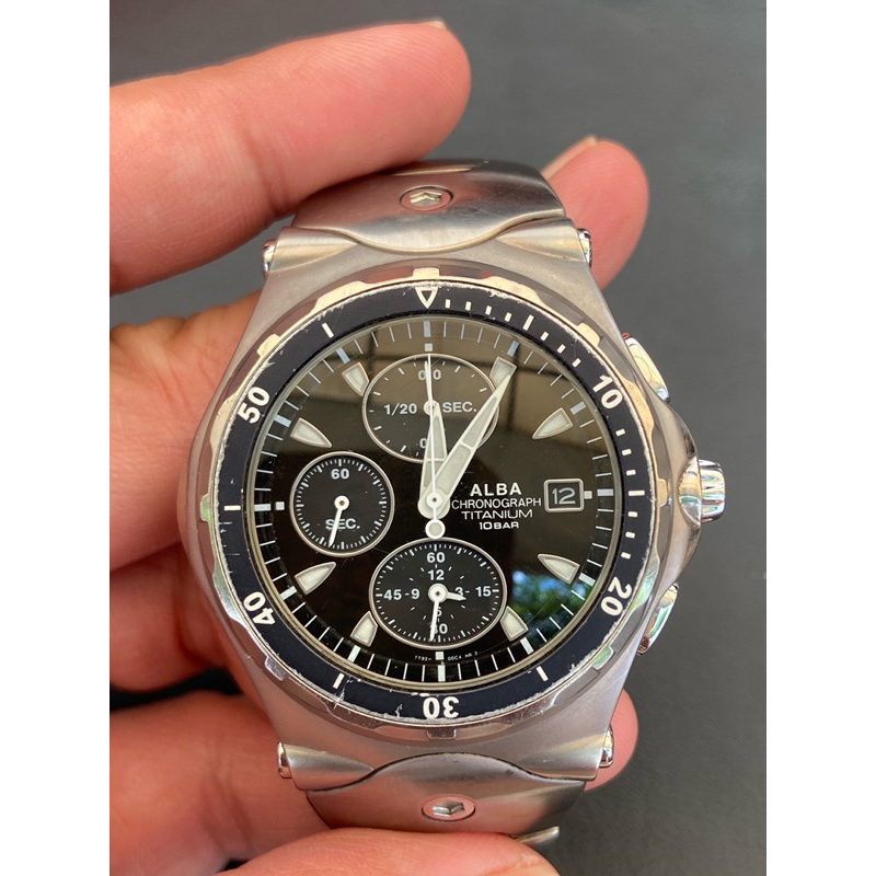 ALBA CHRONOGRAPH TITANIUM 10Bar ของแท้ มือสอง สภาพดี | Shopee Thailand