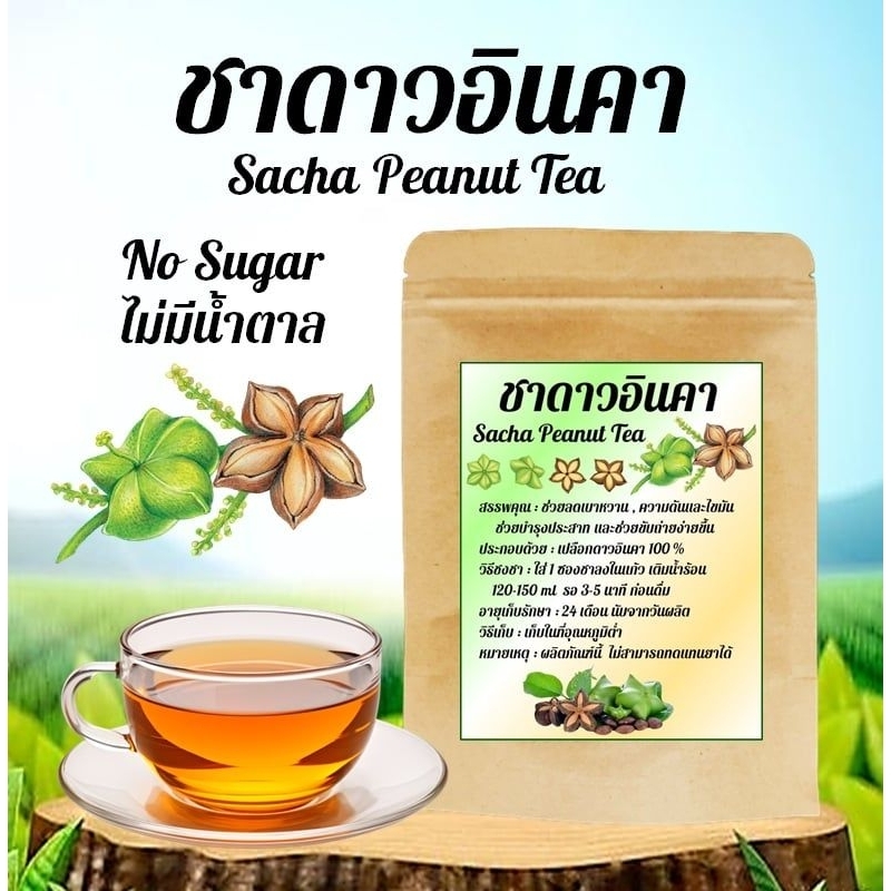 ชาดาวอินคา Sacha Peanut Tea ไม่มีน้ำตาล ช่วยลดพุง ความดัน เบาหวาน | Shopee Thailand