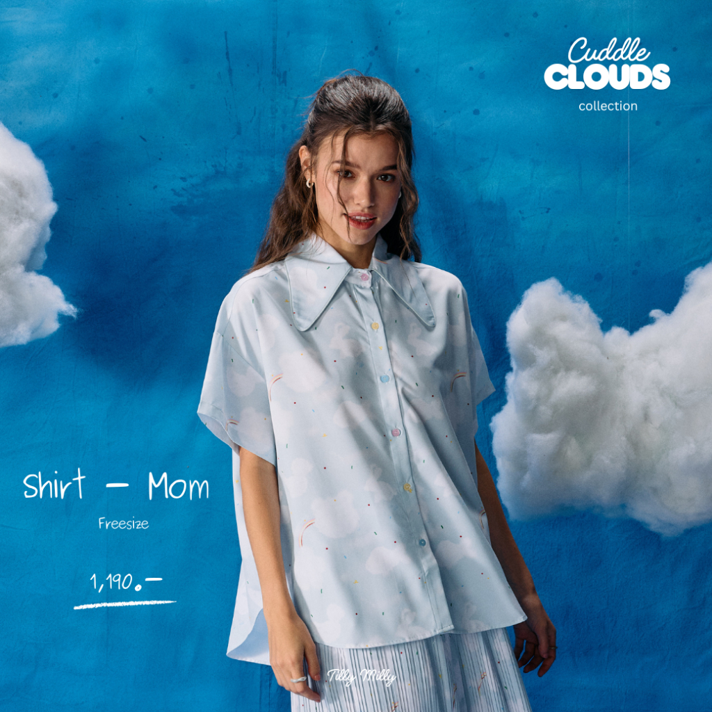 Tilly Milly เสื้อเชิ้ตแม่ ลายเมฆ - Cuddle Clouds | Shopee Thailand