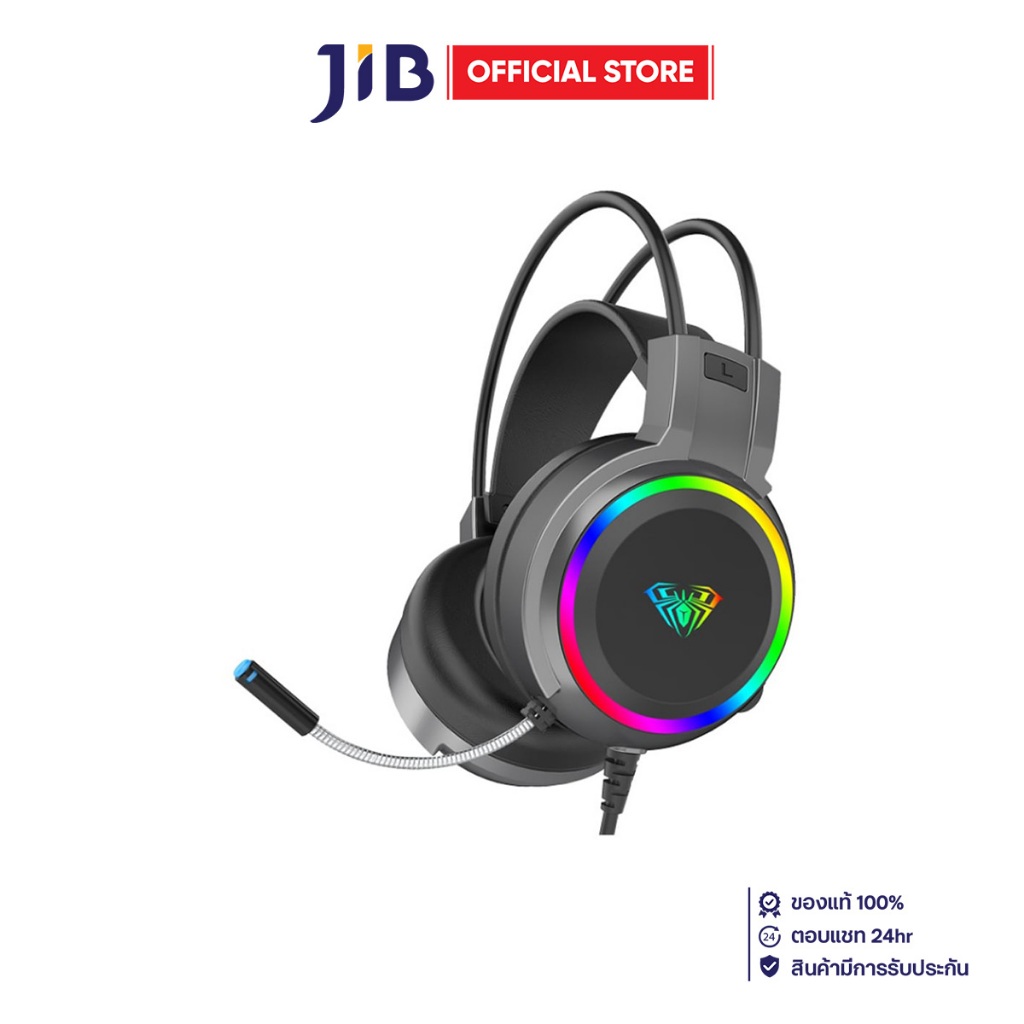 HEADSET (หูฟัง) AULA S608 - BLACK หูฟังสาย USB GAMING WIRE MIC RGB | Shopee Thailand