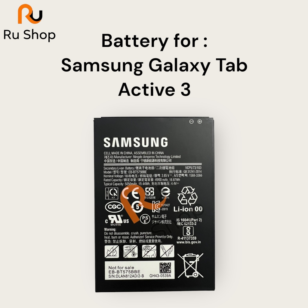 แบตเตอรี่ Samsung Galaxy Tab Active 3 SM-T570 SM-T575 EB-BT575BBE 4900mAh | Shopee Thailand