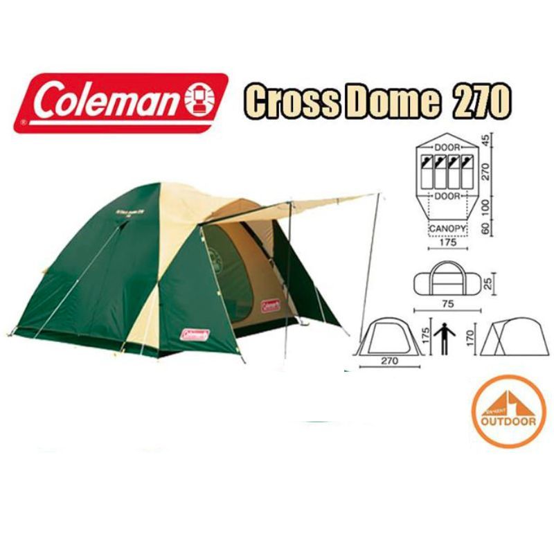 เต้นท์ Coleman Cross Dome 270 ล๊อตใหม่กัมพูชา ของแท้พร้อมรับประกันการผลิตศูนย์ไทย 1 ปี | Shopee ...