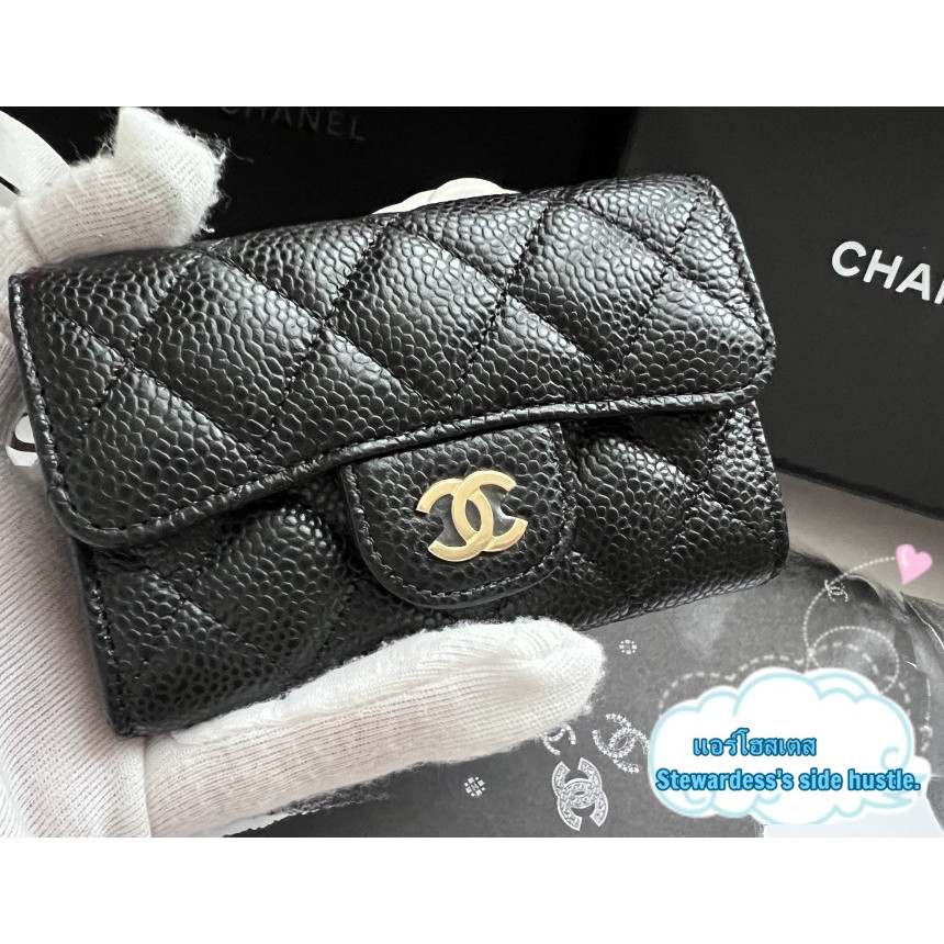 แอร์โฮสเตส ️ชาแนล Chanel Flap Card Holder ผู้ถือบัตร Full set | Shopee ...