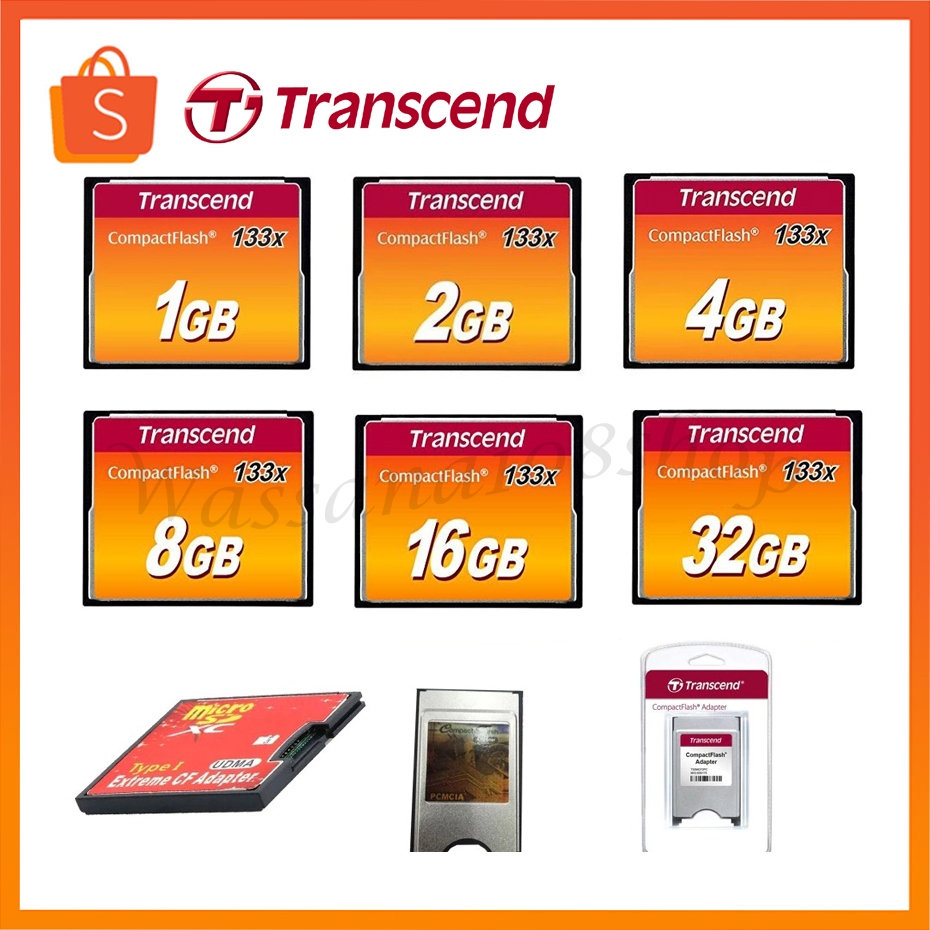 CF CARD ของแท้ COMPACT FLASH TRANSCEND 1GB/2GB/4GB/8GB/16GB/32GB รับประกันศูนย์PCMCIA | Shopee ...