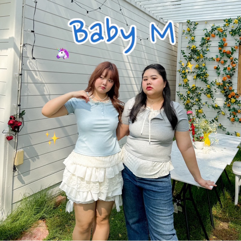 Lady M | Baby M so cute เสื้อแขนสั้นผ้าร่องสาวอวบ ดีไซน์สุดน่ารัก ...