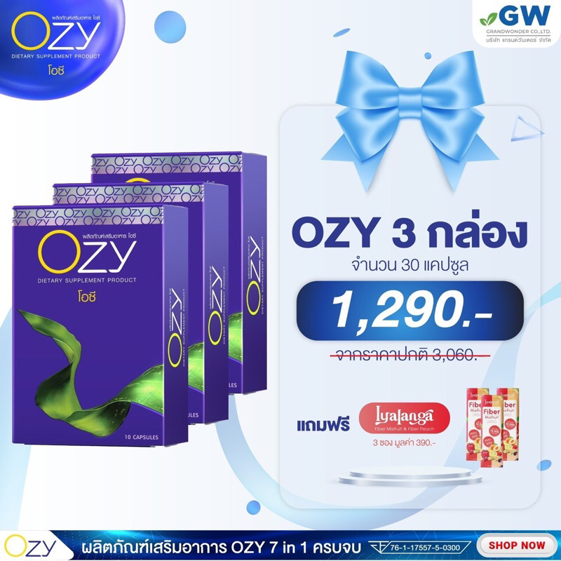 [Ozy 3 กล่อง แถม Fiber 3 ซอง] Ozy โอซี่ 1 กล่องบรรจุ 10 capsules+FIBER บล็อคเบิร์น เผาผลาญไขมัน ...