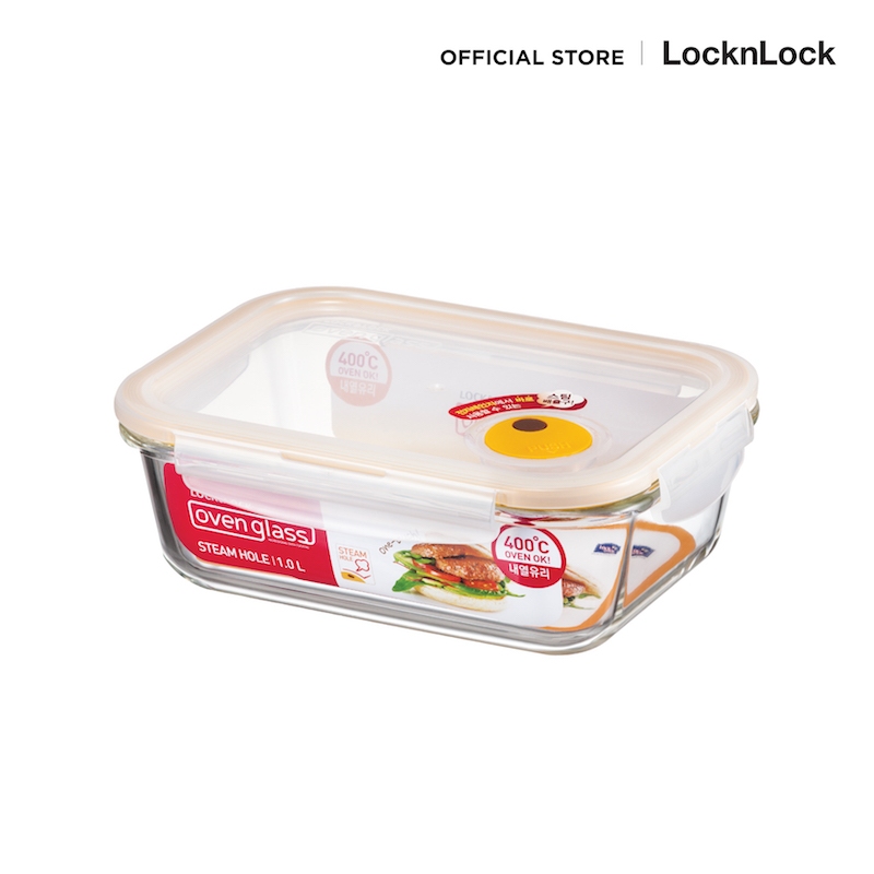 LocknLock กล่องแก้วถนอมอาหาร Oven Glass ความจุ 1000 ml. (1 Litr) รุ่น ...