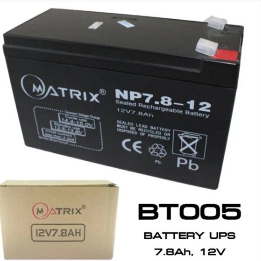 แบตเตอรี่แห้ง MATRIX 12V 7.8Ah/ 9Ah 12V ups แบตสำรอง 12V แบตเตอรี่ ...