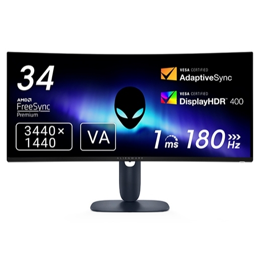 Alienware AW3425DWM Gaming Monitor 1500R WQHD 3440x1440 HDR400, VA ...
