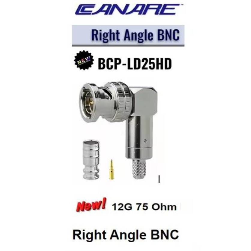 Canare BNC-L Series (Right Angle) 12G 75 Ohm BNC Connector หัว BNC ข้องอ รุ่น BCP-LD25HD ...