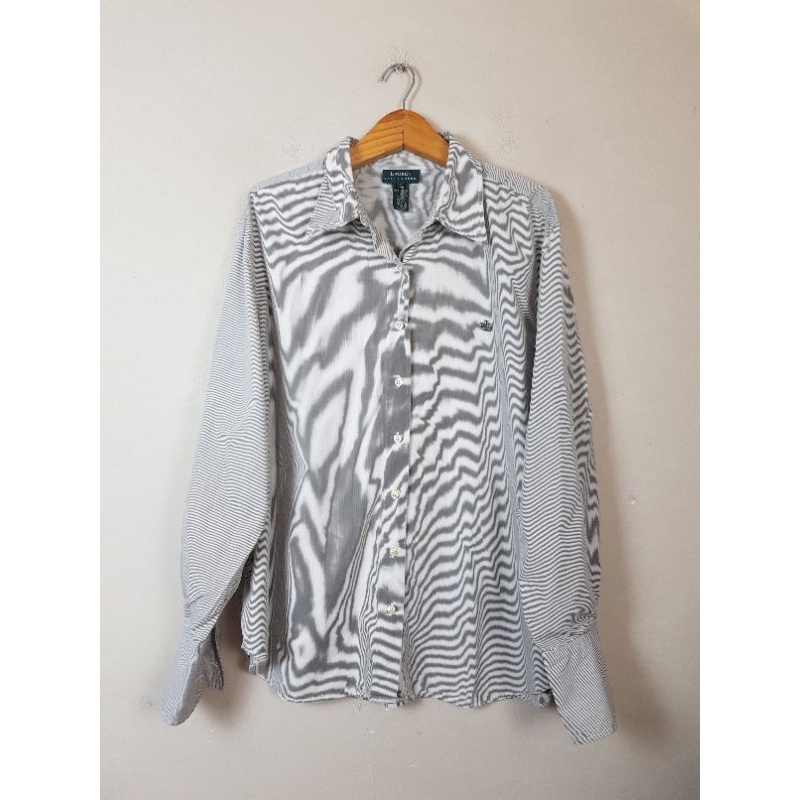 LAUREN by RALPH LAUREN Cotton Long Sleeves Shirt Logo RLL - Oversize ...