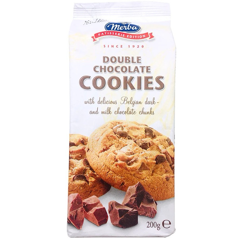 Merba Double Chocolate Cookies 200g เมอร์บาคุกกี้ ดับเบิ้ลช็อก 200กรัม ...