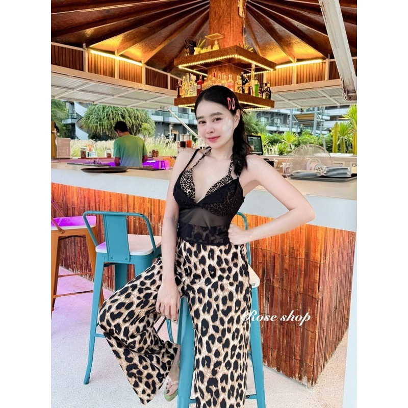 Phapassz - set 3 ชิ้น ลายน้องเสือ สุดคุ้ม บราแถมเสื้อคอเว้า มาพร้อมกางเกงขายาว สงกรานต์แบบ ...