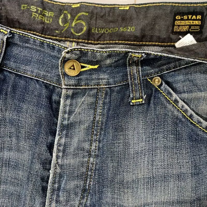 G-STAR RAW 96 ยีนส์ทรงไบค์เกอร์แต่งเฟด มือสองสภาพดี | Shopee Thailand