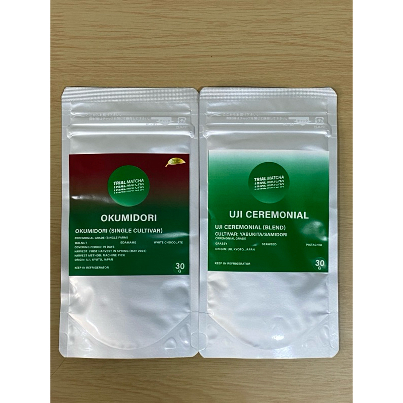 TRIAL MATCHA ผงมัทฉะอุจิสายพันธ์เดี่ยว Okumidori Single cultivar แบ่ง ...
