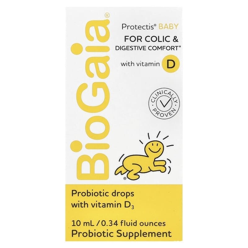 BioGaia, Protectis Baby, L. reuteri Probiotic Drops with Vitamin D3 ...