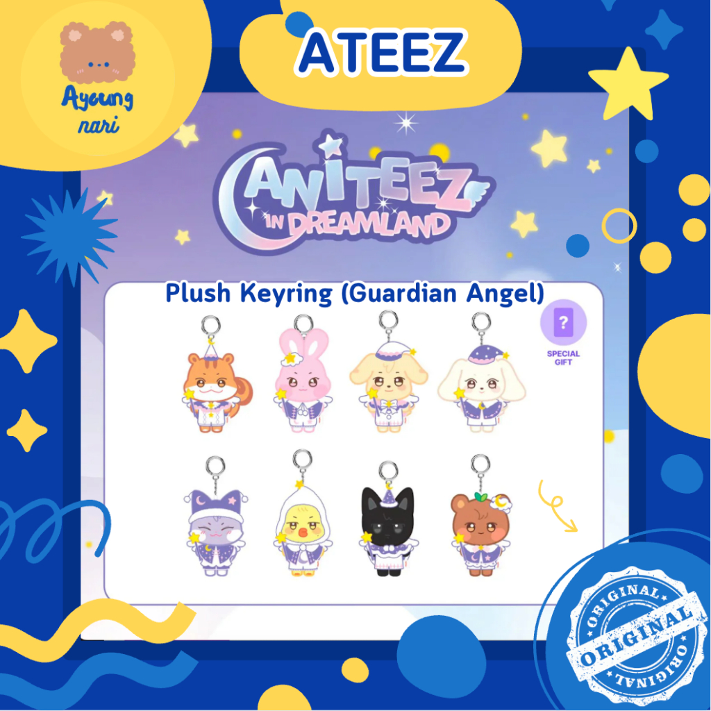 พร้อมส่ง ATEEZ X ANITEEZ Plush Keyring (Guardian Angel) พวงกุญแจ ของแท้ ...