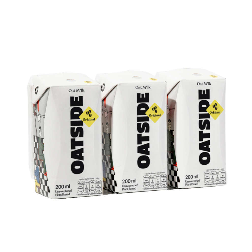 เครื่องดื่มนมโอ๊ต OATSIDE Original Oat Milk ปราศจากคอเลสเตอรอล 1 แพ็ค 3 ...