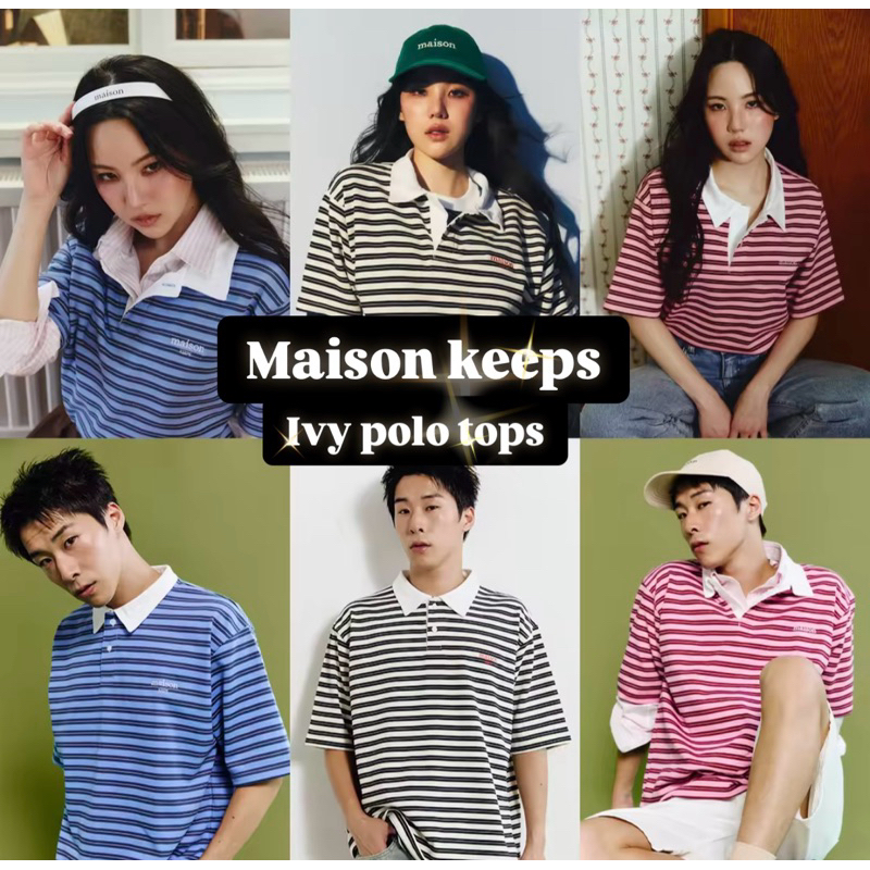 maison KEEPS | Ivy Polo Tops | Unisex | เสื้อโปโล ลายทาง ใหม่ (พร้อมส่ง) | Shopee Thailand