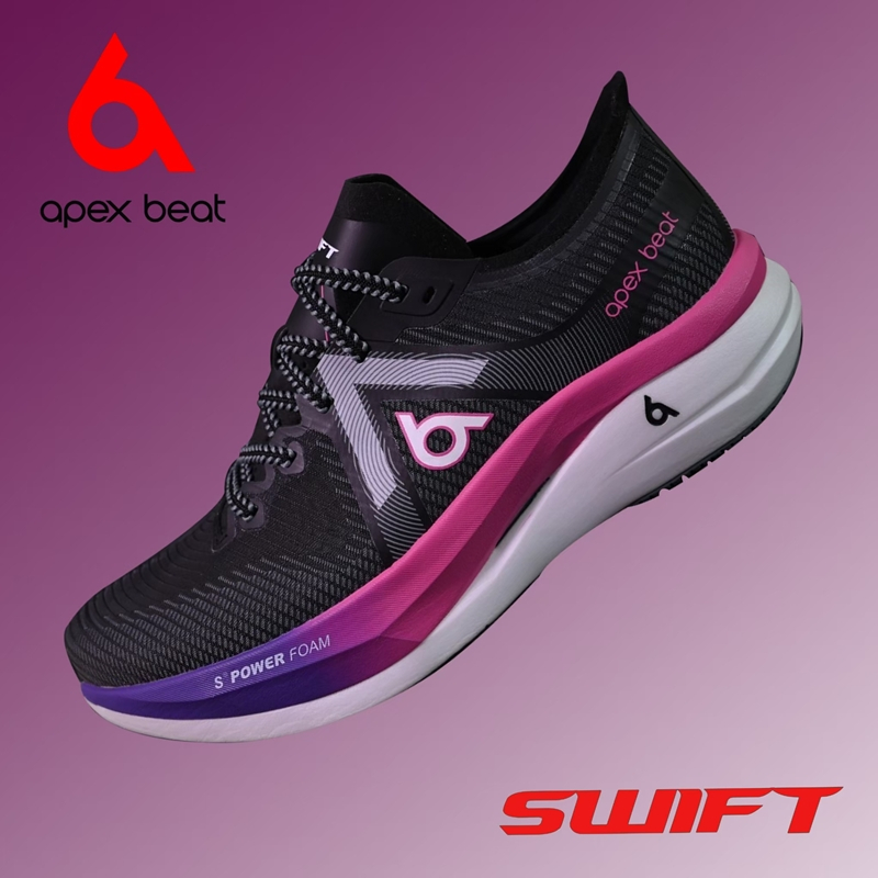 APEX BEAT Night Swift สี Swift/ violet ม่วงดำ รองเท้าวิ่งของคนไทย เพื่อคนไทย Carbon Fiber ของแท้ ...