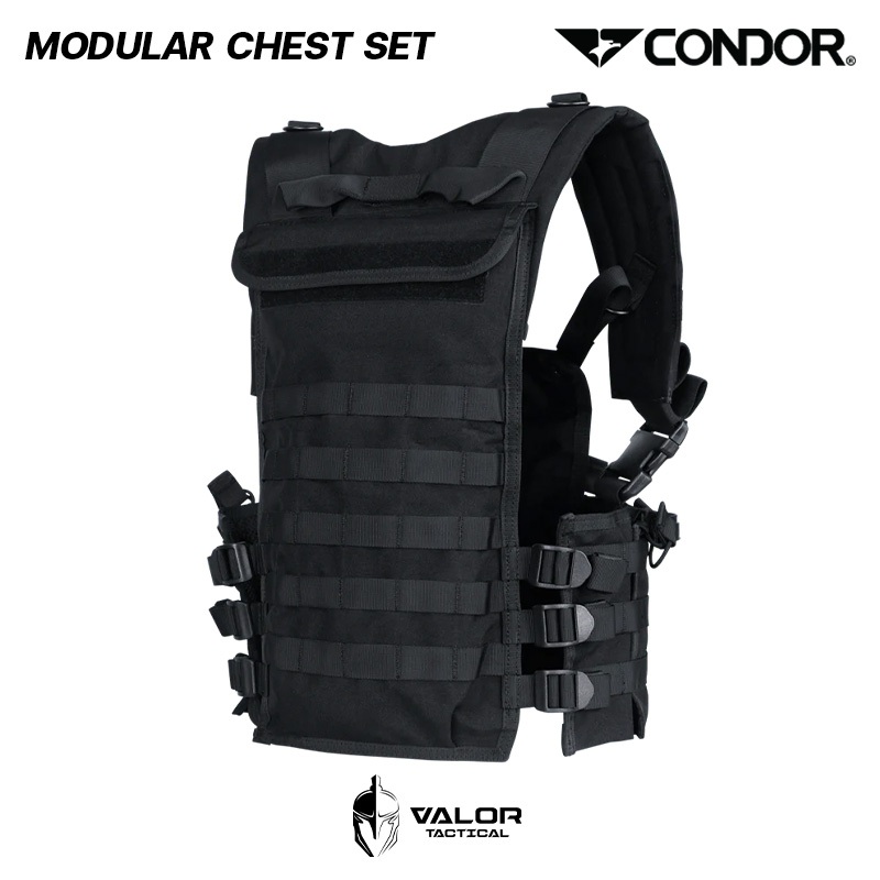 Condor - Modular Chest Rig Set [Black] ปลอกเกราะ เสื้อกั๊กยุทธวิธี ปรับ ...