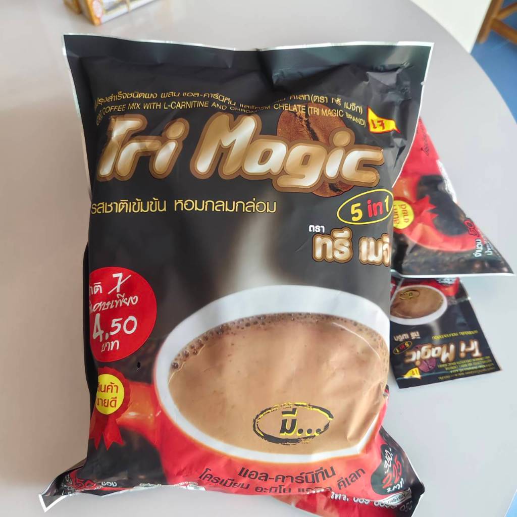 Tri-Magic กาแฟทรีเมจิก กาแฟเพื่อสุขภาพไม่มีน้ำตาล ห่อใหญ่ 50ซอง ...