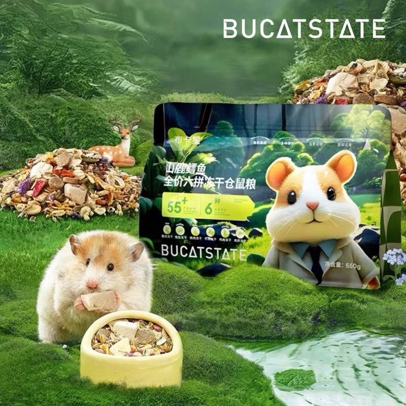 Bucatstate 550g. อาหารรวมพรีเมี่ยมสูตรเนื้อสัตว์ฟรีซดราย6ชนิด อาหารหนู ...