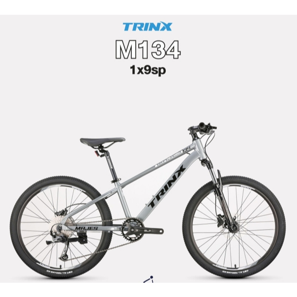 จักรยานเสือภูเขา TrinX M134 24นิ้ว เกียร์ Shimano 9Sp ดิสน้ำมัน เฟรมอลูมิเนียม | Shopee Thailand