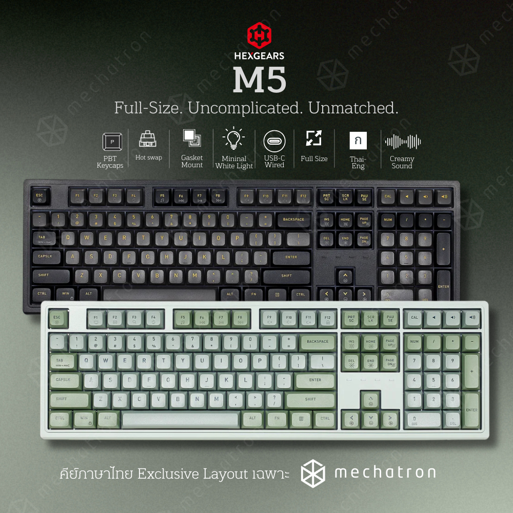Hexgears M5 Full Size 108 Mechanical Keyboard เมคานิคอลคีย์บอร์ด ภาษา ...